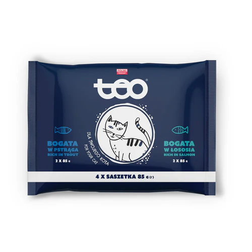 TEO Multipak za mačke 2x s lososom i 2x s pastrmkom, 4x85g