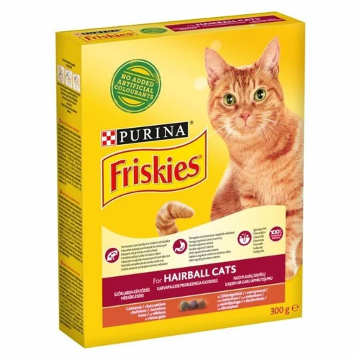 FRISKIES Briketi za mačke Hairball Piletina i Povrće 300g