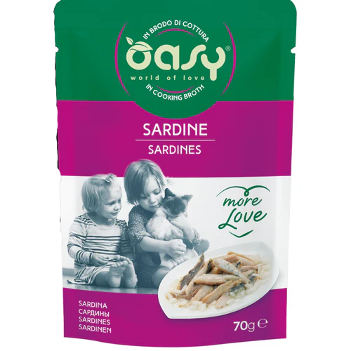 OASY More Love Kesica za mačke Fileti sardine, 70g