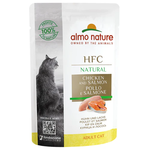 ALMO NATURE HFC Natural kesica za mačke, Piletina i Losos, 55g