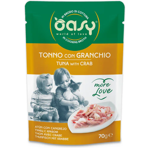 OASY More Love Kesica za mačke Fileti tune s krabom, 70g