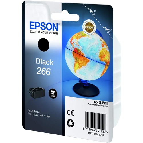 Epson Original Printer Ink/mastilo 266 Globe Single Black Ink | C13T26614010