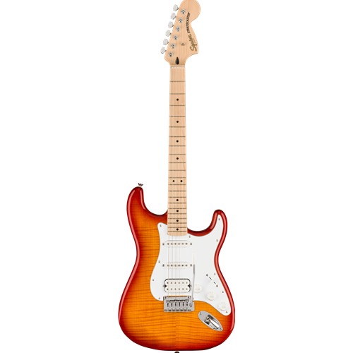 SQUIER BY FENDER AFFINITY SERIES™ STRATOCASTER® FMT HSS, MAPLE FINGERBOARD, WHITE PICKGUARD, SIENNA SUNBURST BOJA ELEKTRIČNA GITARA