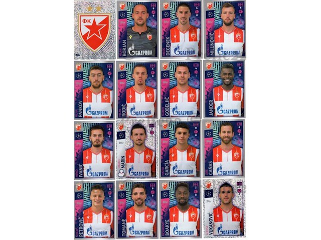 Liga šampiona 2019/2020 set sličica FK Crvena Zvezda