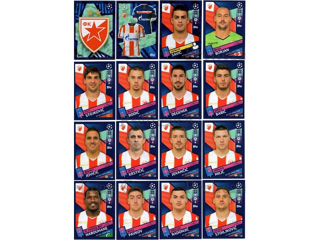 Liga šampiona 2018/2019 set sličica FK Crvena Zvezda