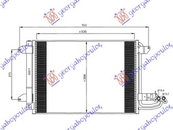 HLADNJAK KLIME BENZIN/DIZEL (550x390x16) VW SCIROCCO 14-