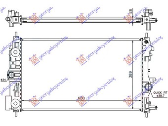 HLADNJAK MOTORA 1.7/2.0 DIZEL (68x39.5) OPEL ASTRA J 4D 13-