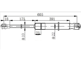 AMORTIZER GEPEK VRATA (605L-675N) LEXUS NX 14-17