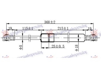 AMORTIZER GEPEK VRATA (367L-380N) OPEL CASCADA 13-