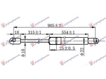 AMORTIZER GEPEK VRATA (905L-730N) FIAT TALENTO 16-