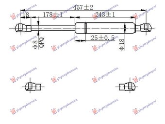 AMORTIZER GEPEK VRATA (460L-350N) FIAT 500 15-