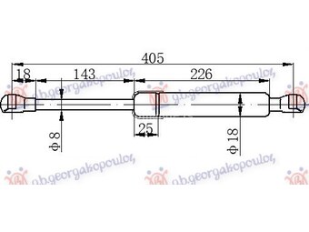 AMORTIZER GEPEK VRATA (405L-420N) FIAT PANDA NEW 12-