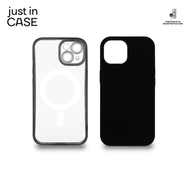 JUST IN CASE Futrola MAG MIX 2u1 za iPhone 15, crna