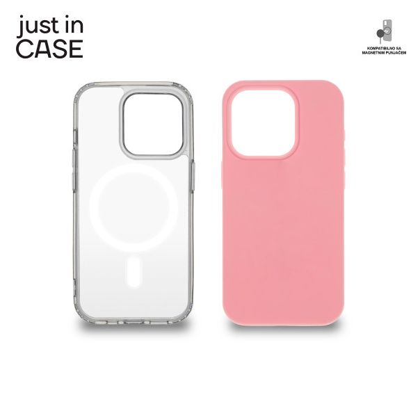JUST IN CASE Futrola MAG MIX 2u1 za iPhone 15 Pro, roza