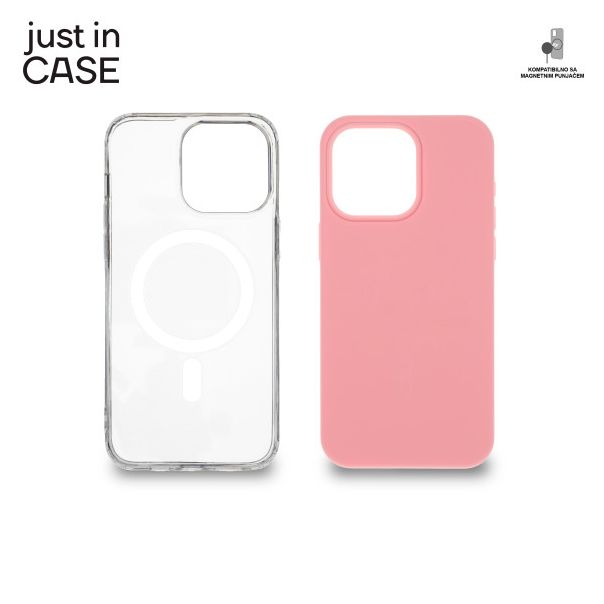JUST IN CASE Futrola MAG MIX 2u1 za iPhone 15 Pro Max, roza