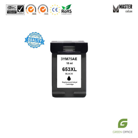 HP 653XL Black (3YM75AE) kompatibilni kertridž 18 ml Master Color