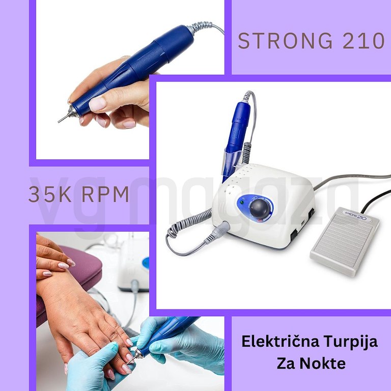 Salonska PRO Električna Turpija Za Nokte Strong-210 35.000/RPM