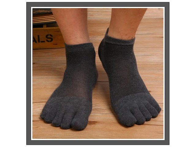 Muške Čarape Sokne Sa Prstima - Yoga - Sive