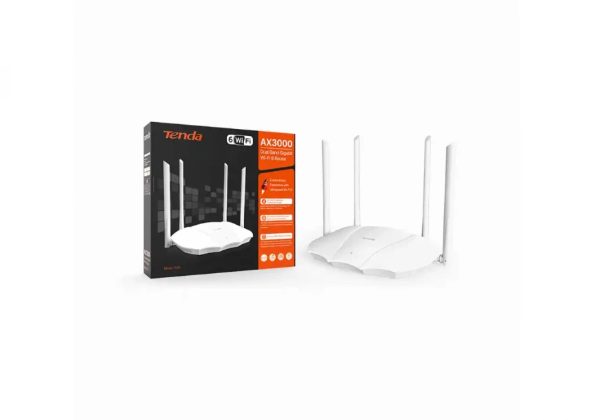 Wireless Ruter Tenda TX9 AX3000 Wi-Fi 6 OFDMA+MU-MIMO 4x6dBi/2,4GHz&5GHz/1WAN/3LAN
