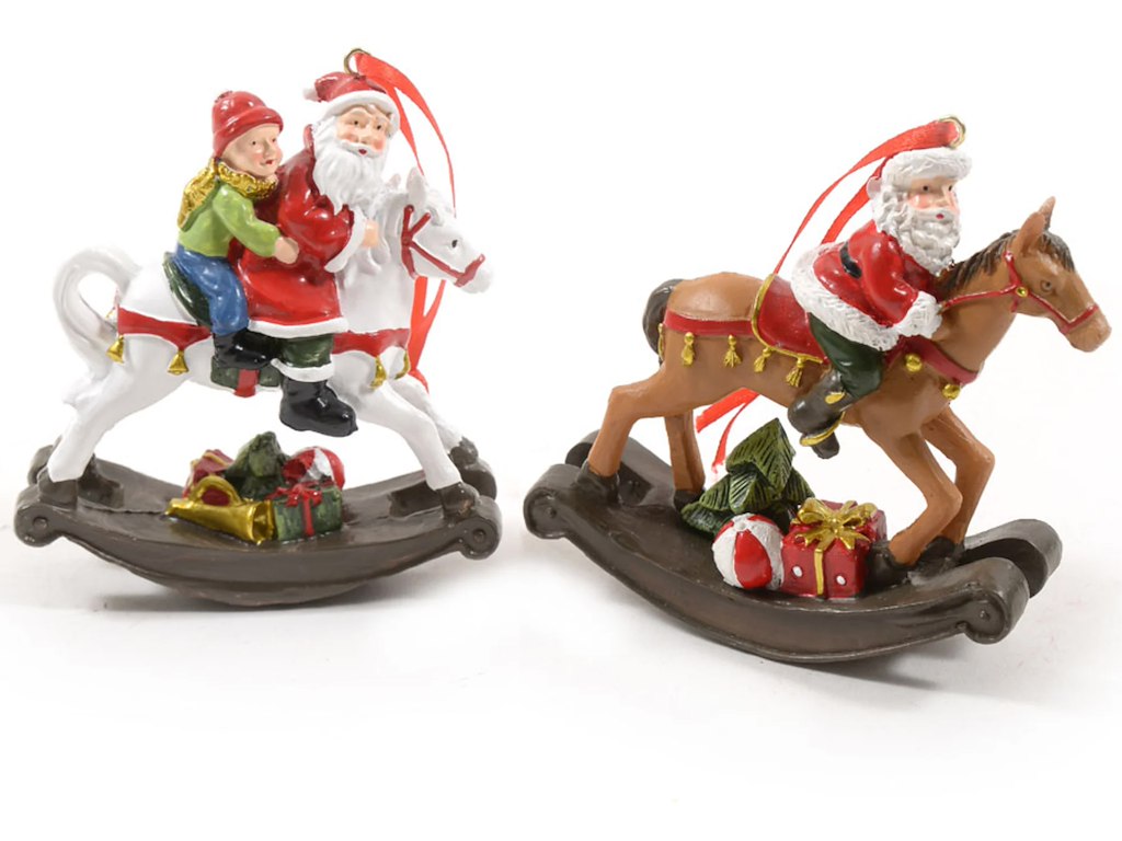 Viter Novogodišnji ukras Deda Mraz na konjiću