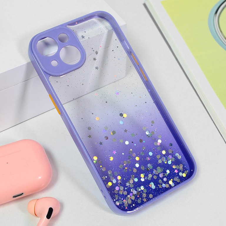 Maska Frame Glitter za iPhone 15 6.1 ljubicasta