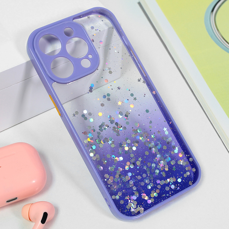 Maska Frame Glitter za iPhone 15 Pro Max 6.7 ljubicasta