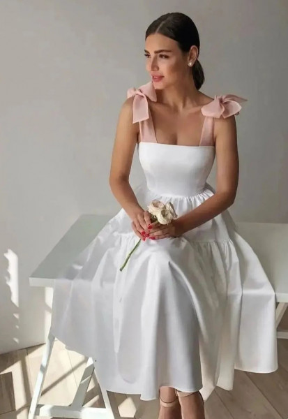 Haljina za vencanje sa roze bretelama