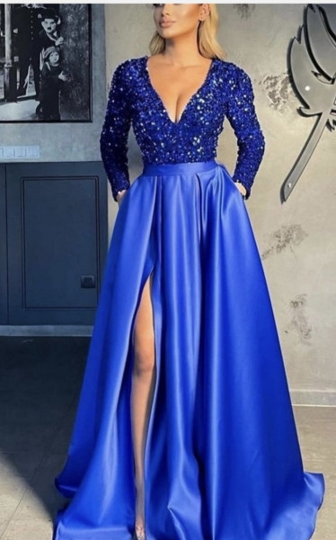Duga haljina za maturu kraljevsko plava