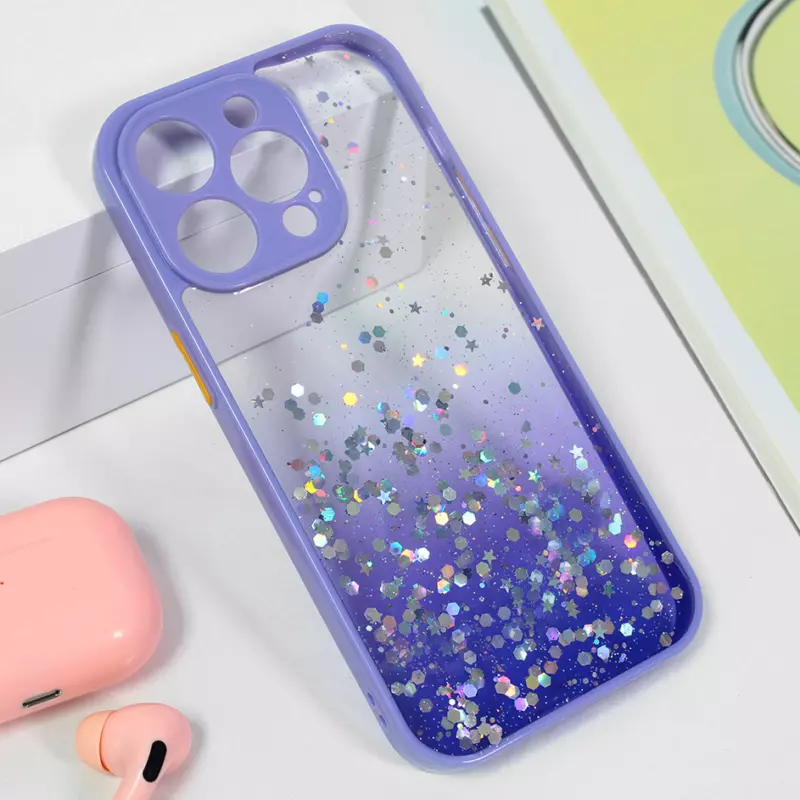 Maska Frame Glitter za iPhone 15 Pro Max 6.7 ljubicasta