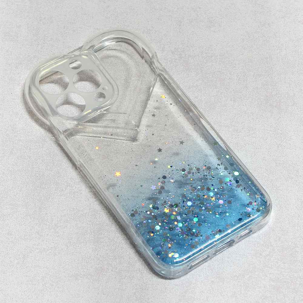 Maska Heart Glitter za iPhone 13 Pro plava