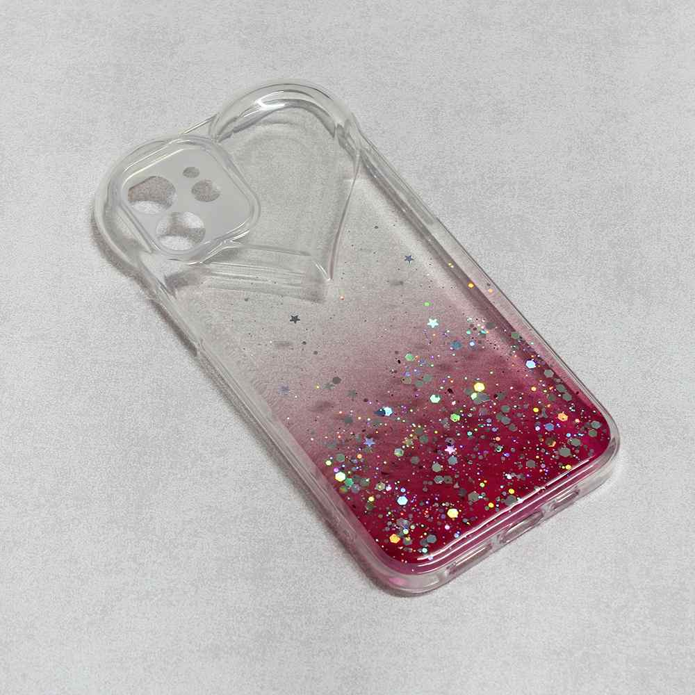 Maska Heart Glitter za iPhone 12 pink