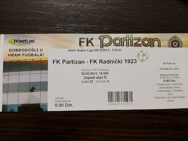 Partizan-Radnički 1923 25.8.2013