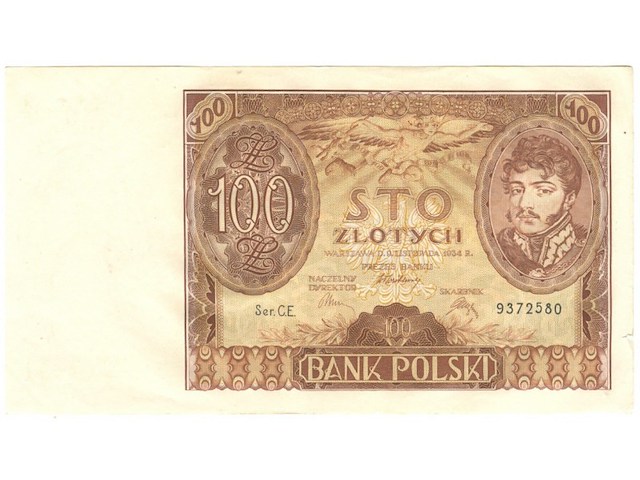 Poljska 100 ZLOTA 1934 XF/aUNC