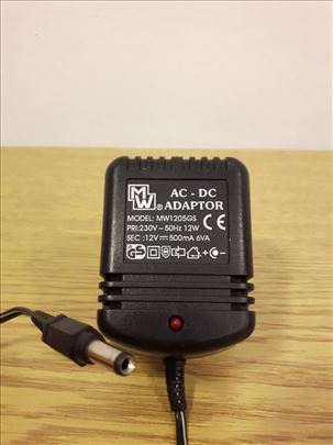 Adapter ispravljač punjač AC-DC 12V 0,5A (6VA) MW