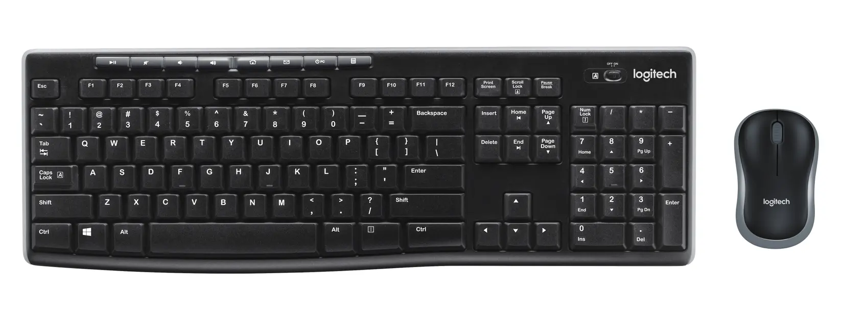 Logitech MK270 Bežična tastatura i miš, Crni