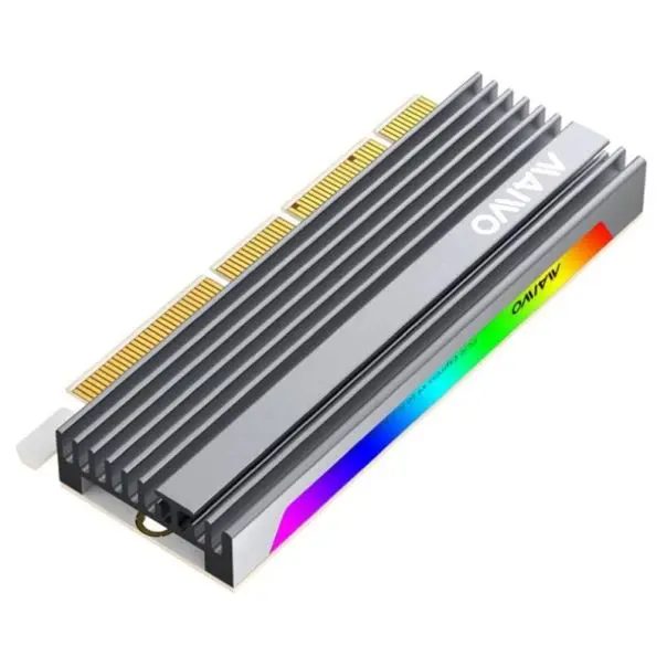 MAIWO Adapter M.2 NVMe na PCI-Express RGB Alu heatsink, KT058 sivi