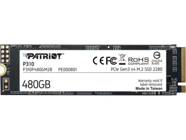 PATRIOT SSD M.2 NVMe 480GB P310 1700 MB/s/1500 MB/s P310P480GM28