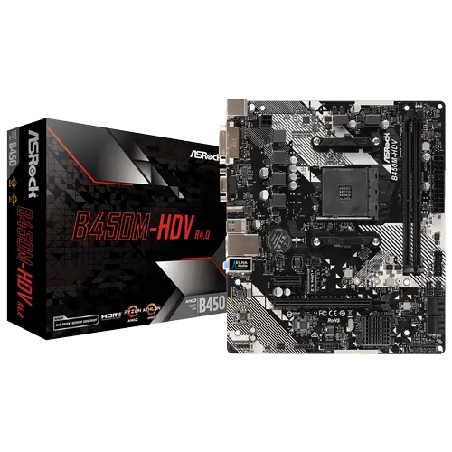 ASROCK Matična ploča AM4 B450M-HDV R4.0