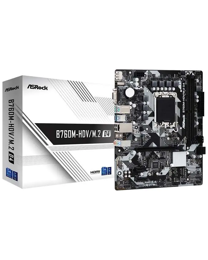 ASROCK Matična ploča s1700 B760M-HDV/M.2 D4 90-MXBL40-A0UAYZ crna