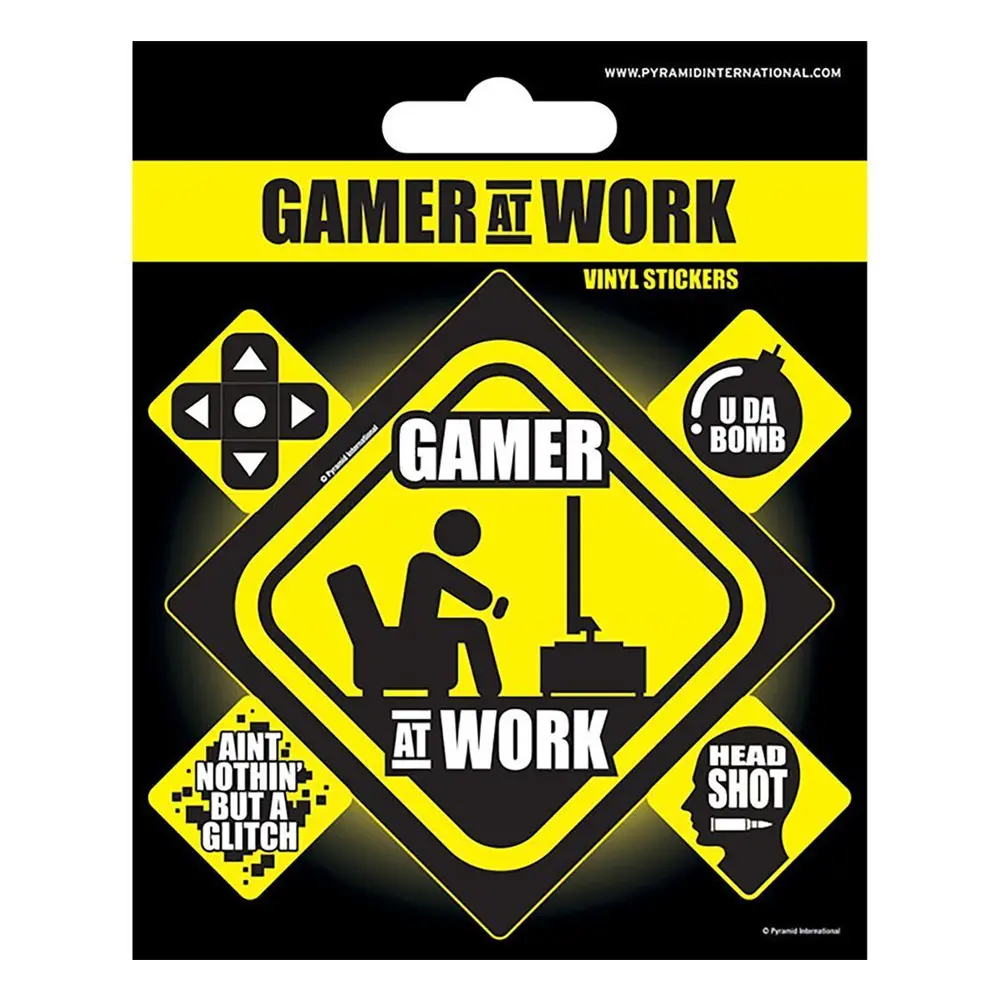 PYRAMID INTERNATIONAL Nalepnice Gamer at Work Vinyl Sticker