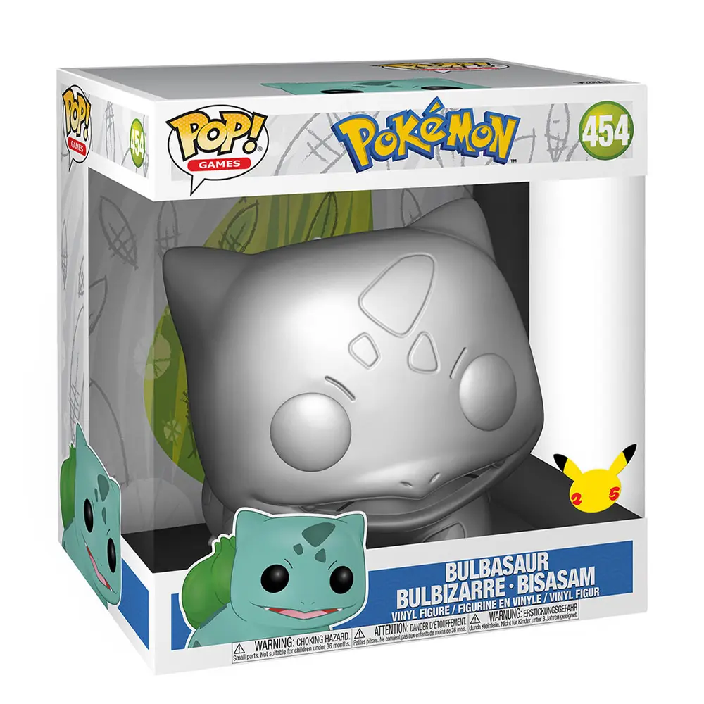 FUNKO Figura Pokemon POP! Viny - Bulbasaur Silver Metalic 10"