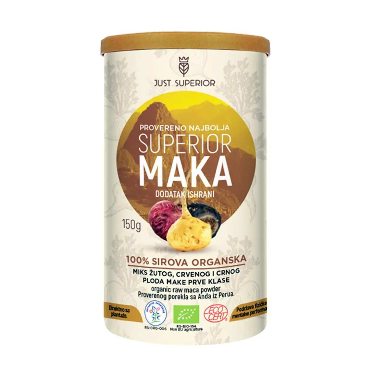 JUST SUPERIOR Organska sirova maka I klase u prahu 150 g 107692