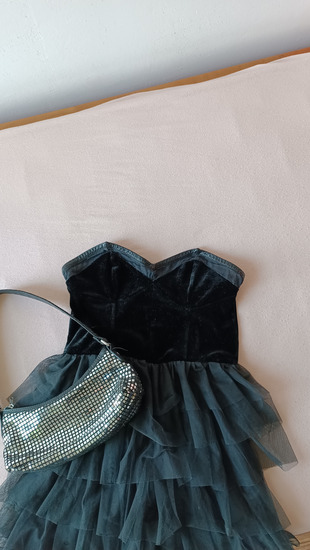 Crna mini srce korset haljina iz H&M-a vel XS/S