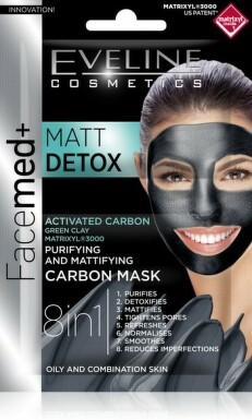 Eveline Facemed Purifying Face Mask with Activated Carbon 2x5ml - Matt Detox