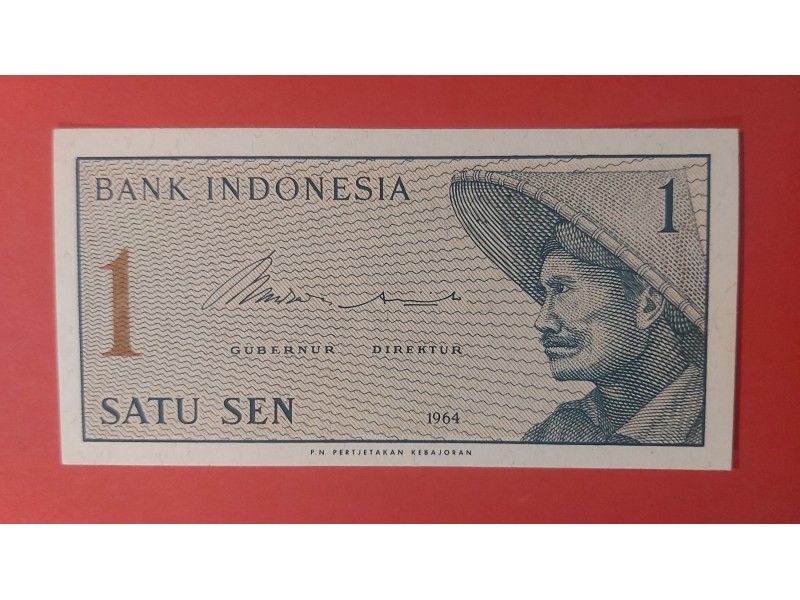 1 sen 1964 god Indonezija UNC