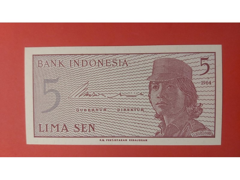 5 sen 1964 god Indonezija UNC