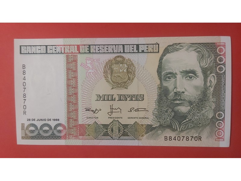 1.000 intis 1988 god Peru UNC