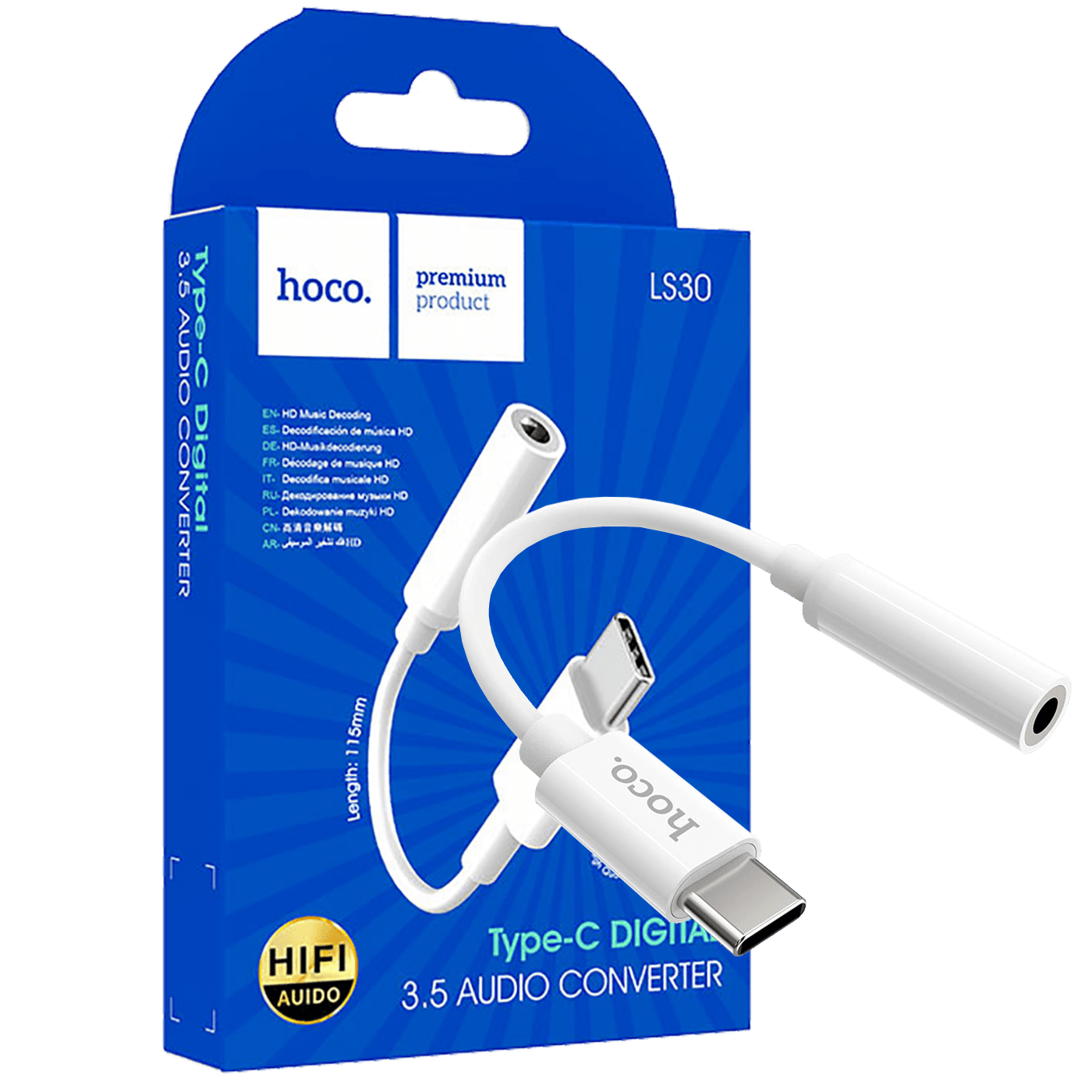 hoco. Adapter za slušalice, USB tip C na 3.5 mm – LS30