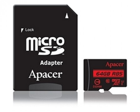APACER UHS-I U1 MicroSDXC 64GB class 10+ad AP64GMCSX10U5-R