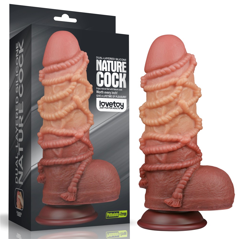 9.5'' Dual layered Platinum Silicone Cock with Rope LVTOY00678 / 0840